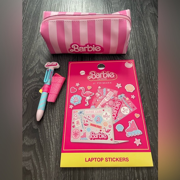 Barbie | Office | Nwt Barbie Pencil Case Pen And Laptop Sticker | Poshmark
